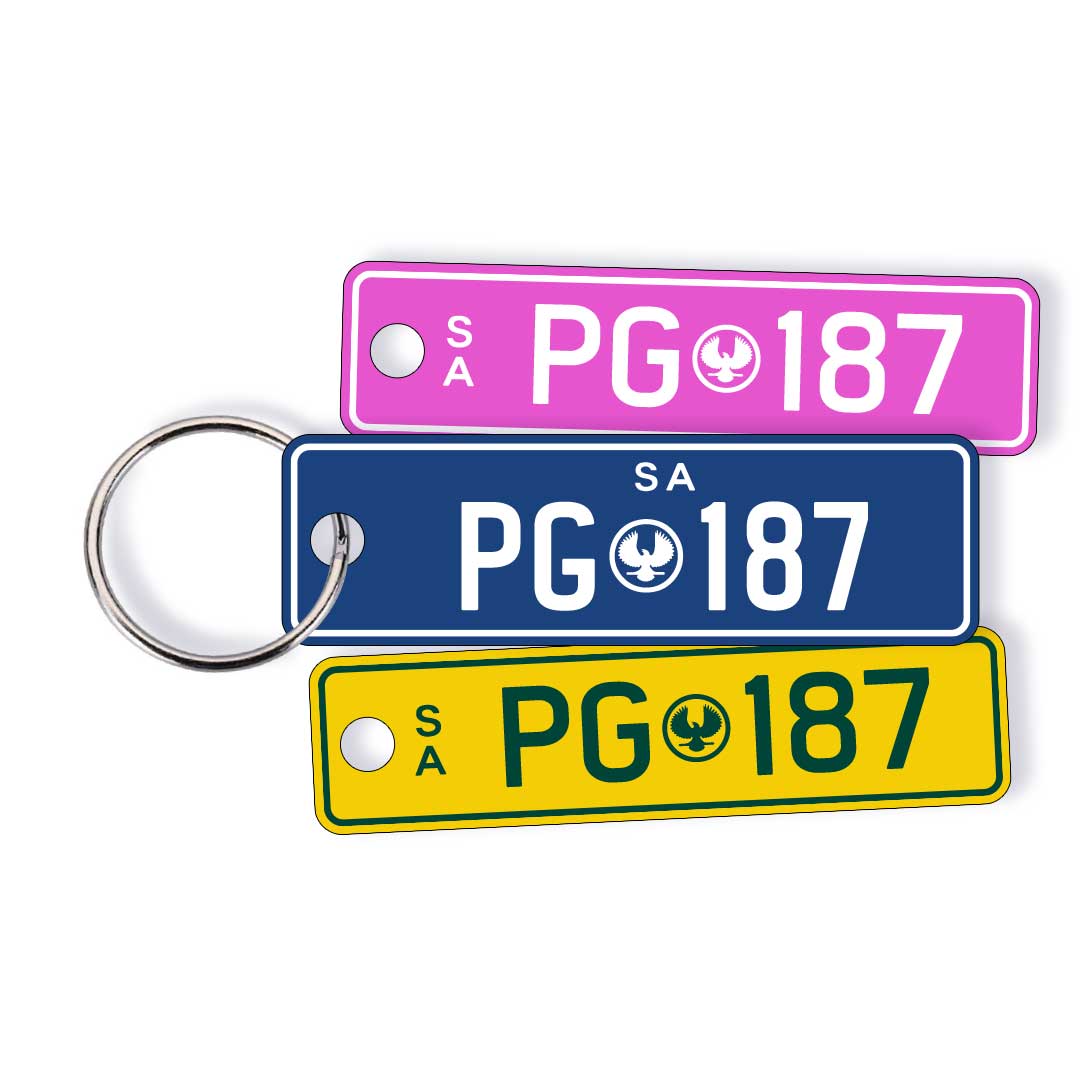 SA Emblem Licence Plate Custom Keychain – PlateGame