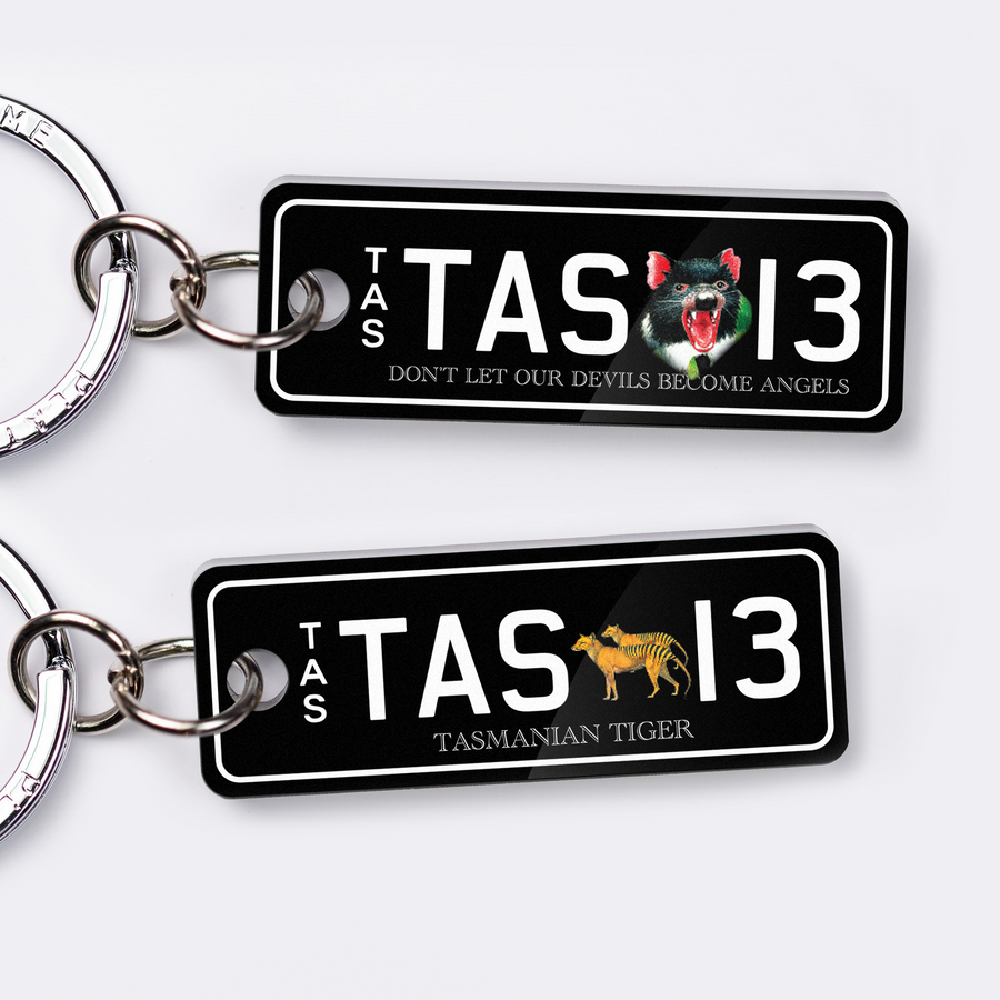 Tasmania 'TAS' Keychains – Tagged "TAS"– PlateGame